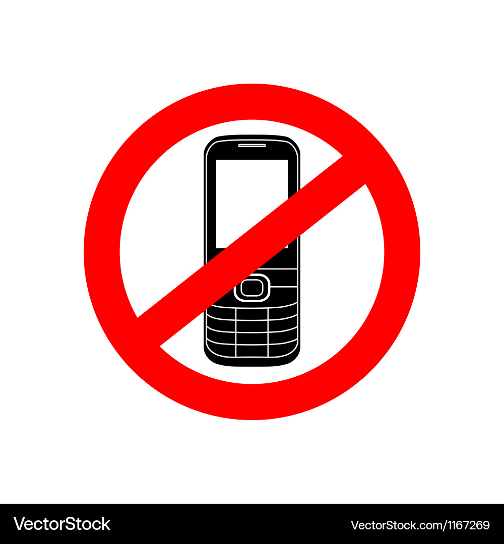 No phone sign Royalty Free Vector Image - VectorStock