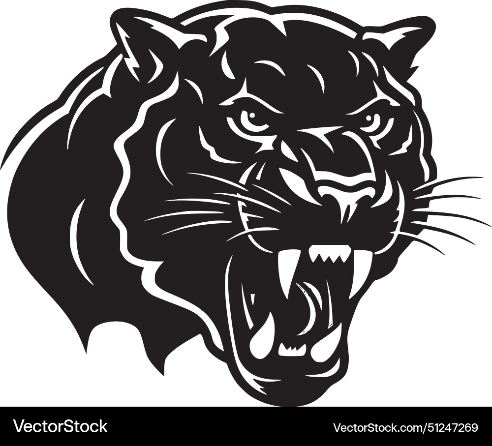 Panther - minimalist and flat logo Royalty Free Vector Image