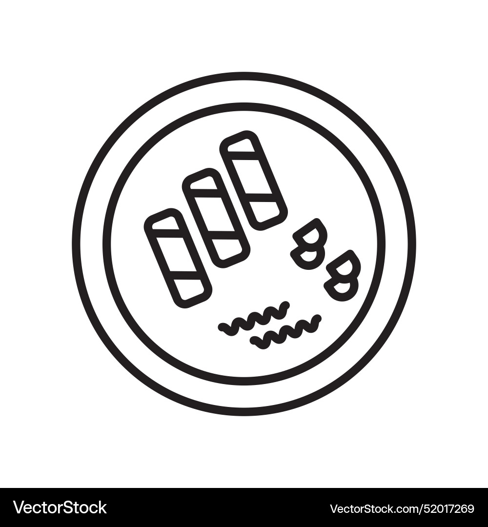 Popiah icon black line art Royalty Free Vector Image