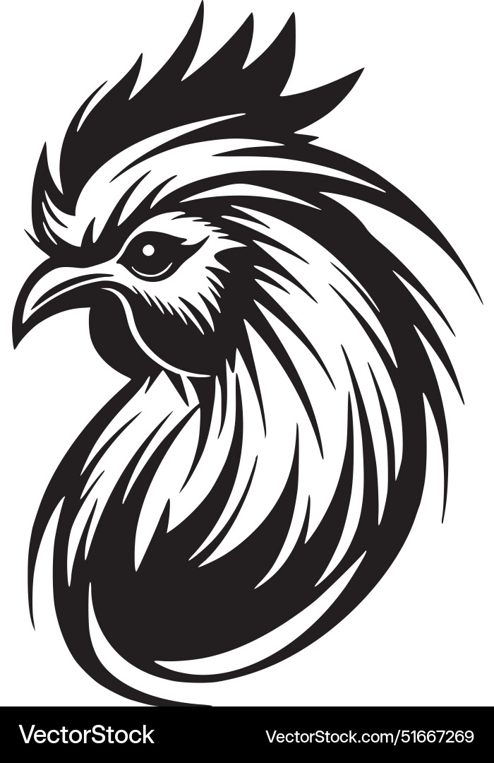Rooster - minimalist and flat logo Royalty Free Vector Image