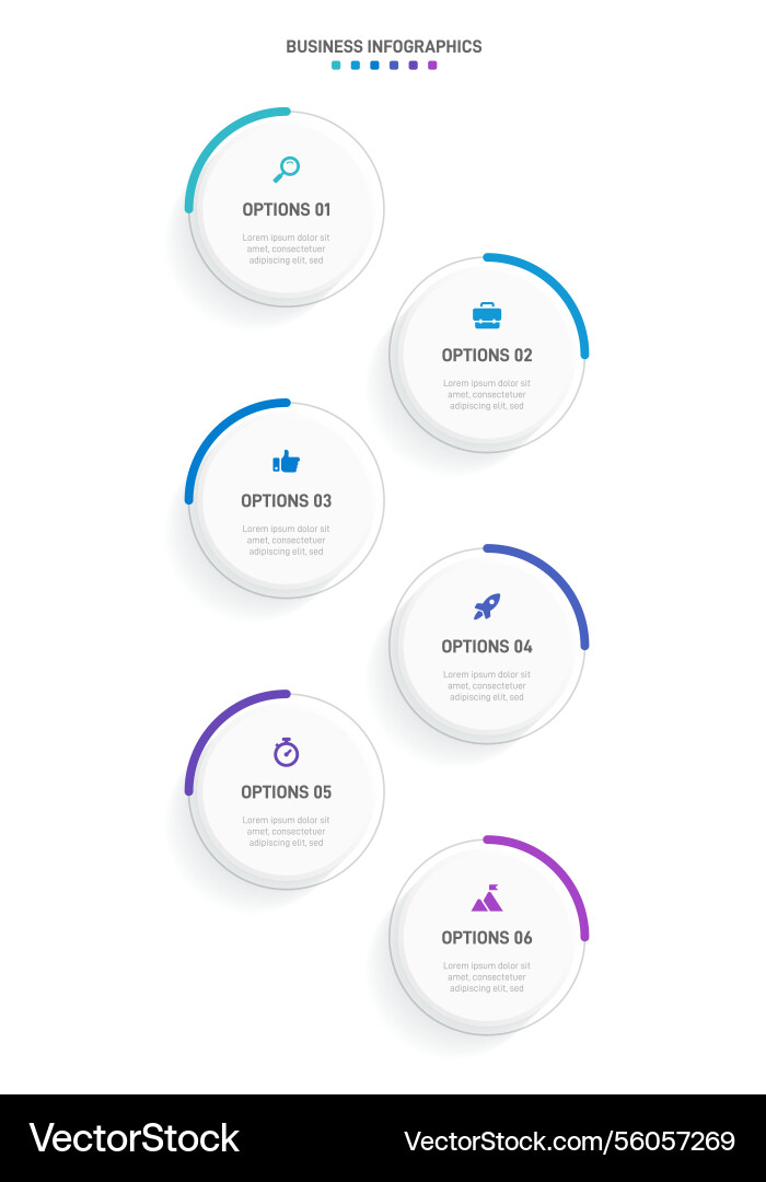 Vertical progress bar featuring 6 arrow-shaped Vector Image