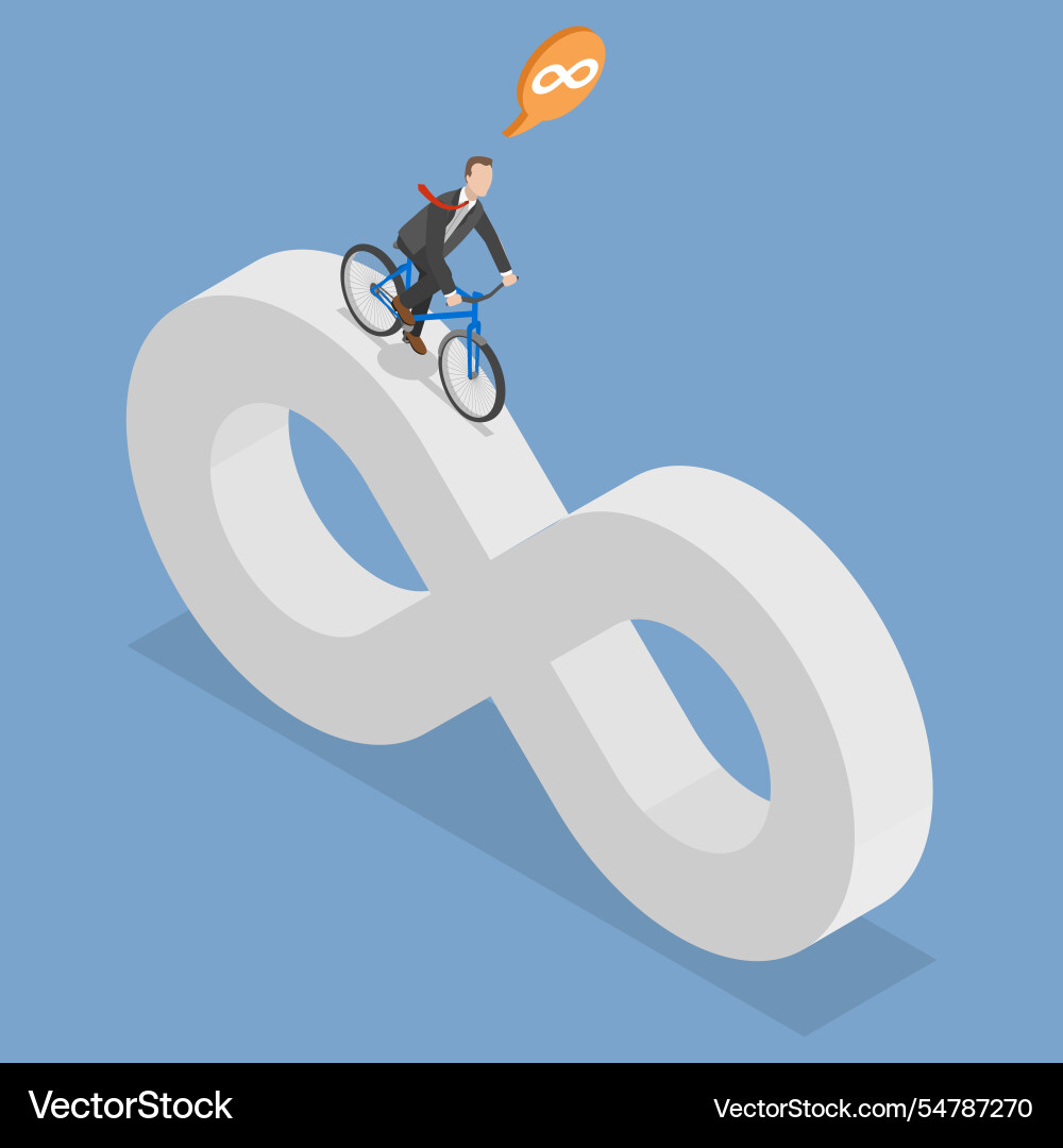 3d isometric flat set of business cycle Royalty Free Vector