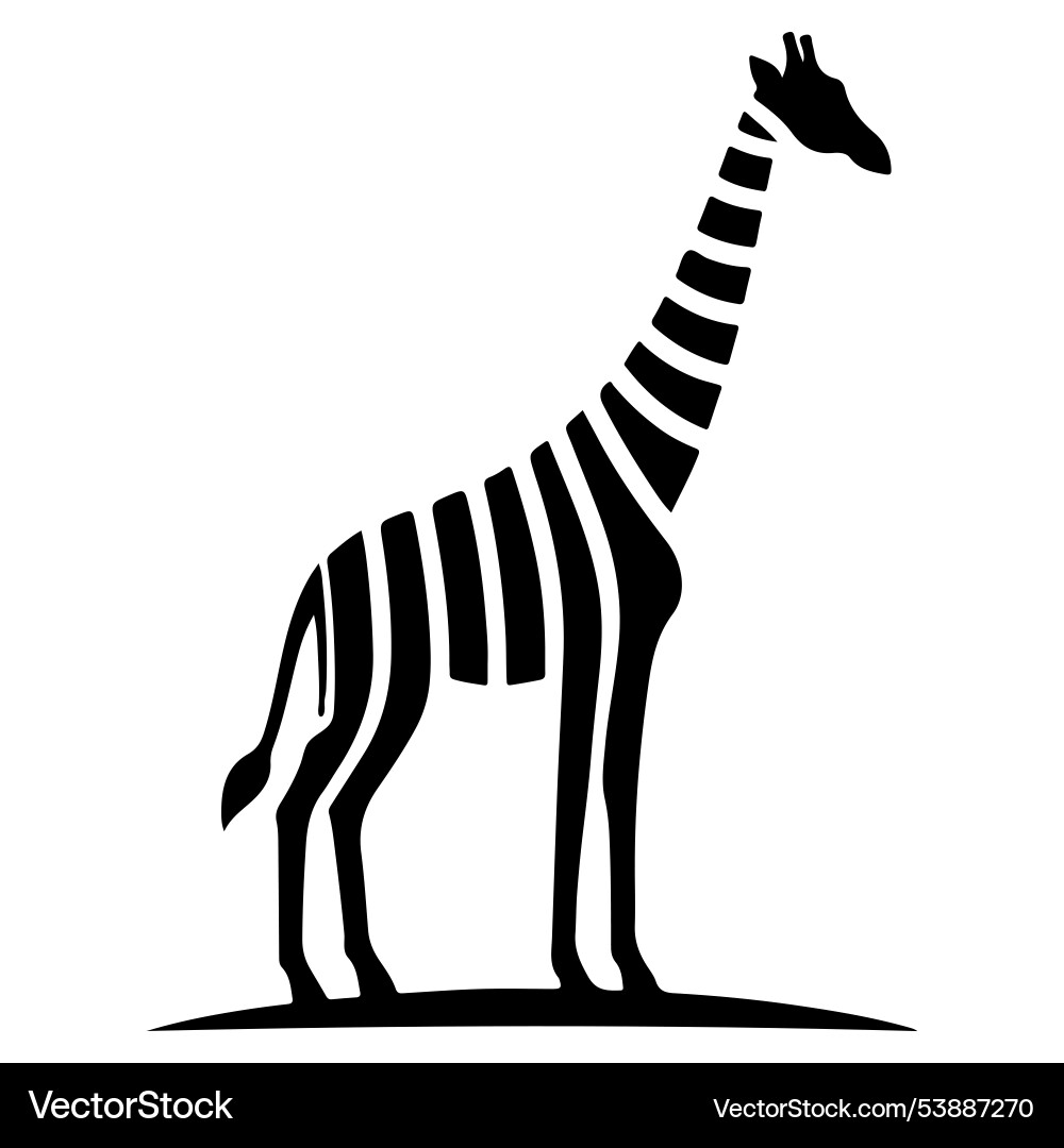 A stylized giraffe silhouette adorned Royalty Free Vector