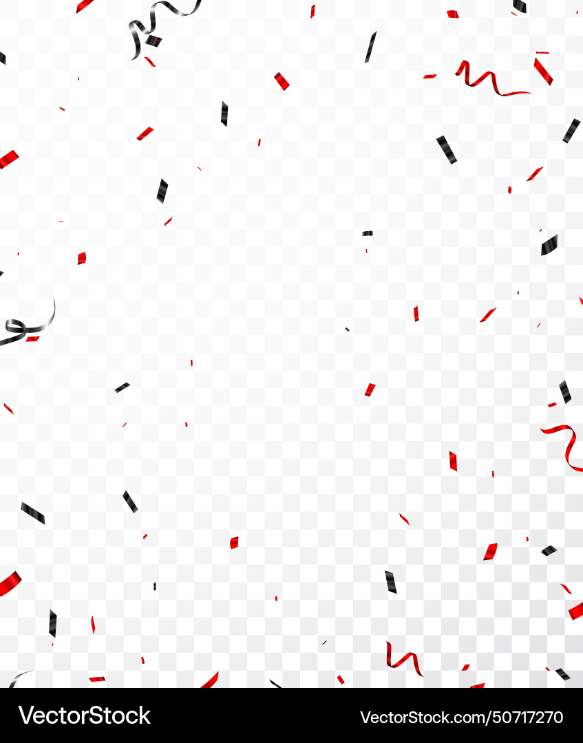 Falling red and black confetti Royalty Free Vector Image