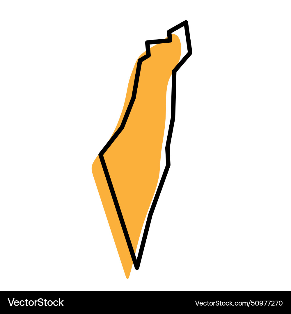 Israel simplified map Royalty Free Vector Image