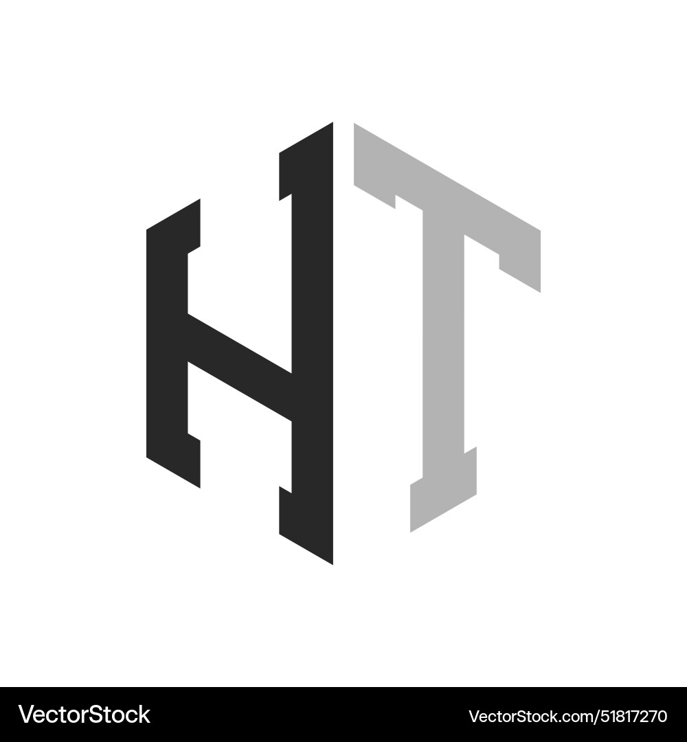 Modern unique hexagon letter ht logo design Vector Image