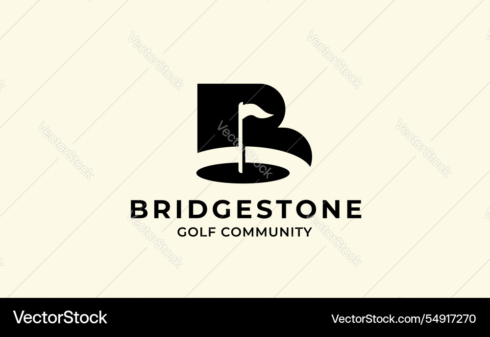 Monogram logo design initial b and golf ball Vector Image