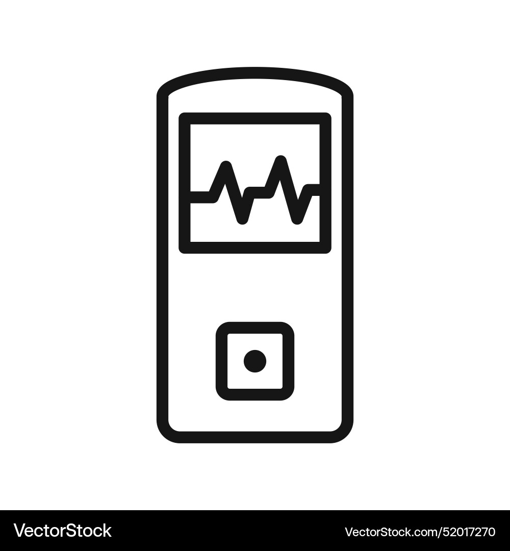 Portable electrocardiogram icon black line art Vector Image