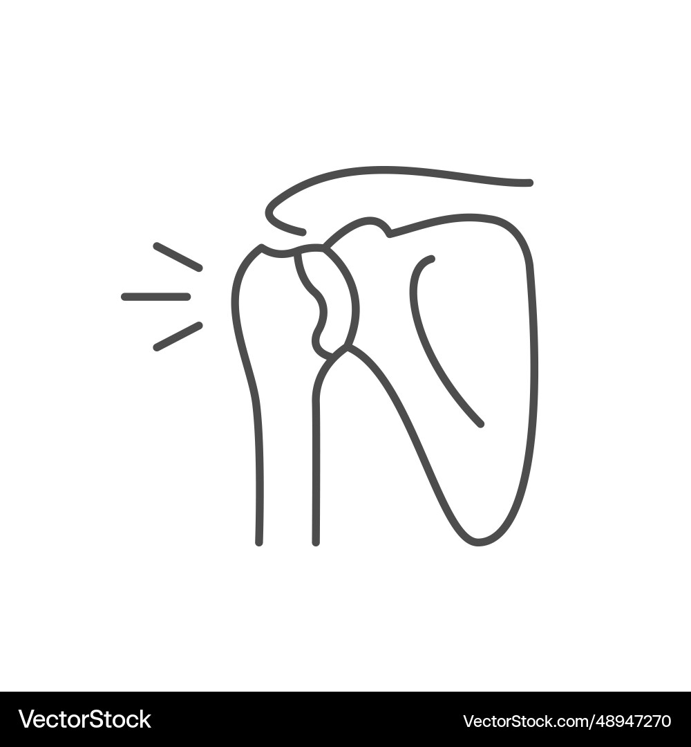 Shoulder pain line outline icon Royalty Free Vector Image
