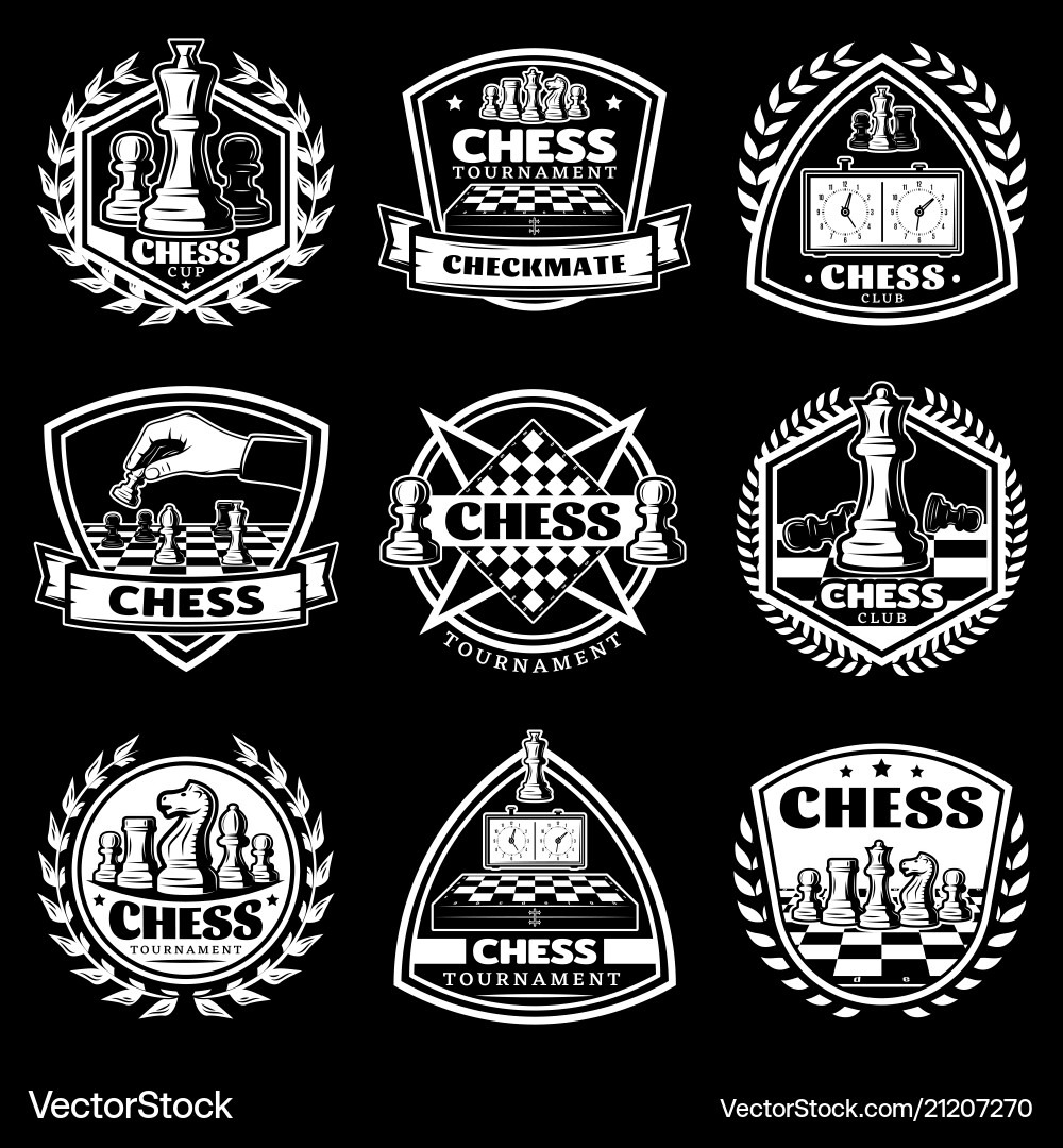 Vintage Chess Tournament Logos Royalty Free Vector Image