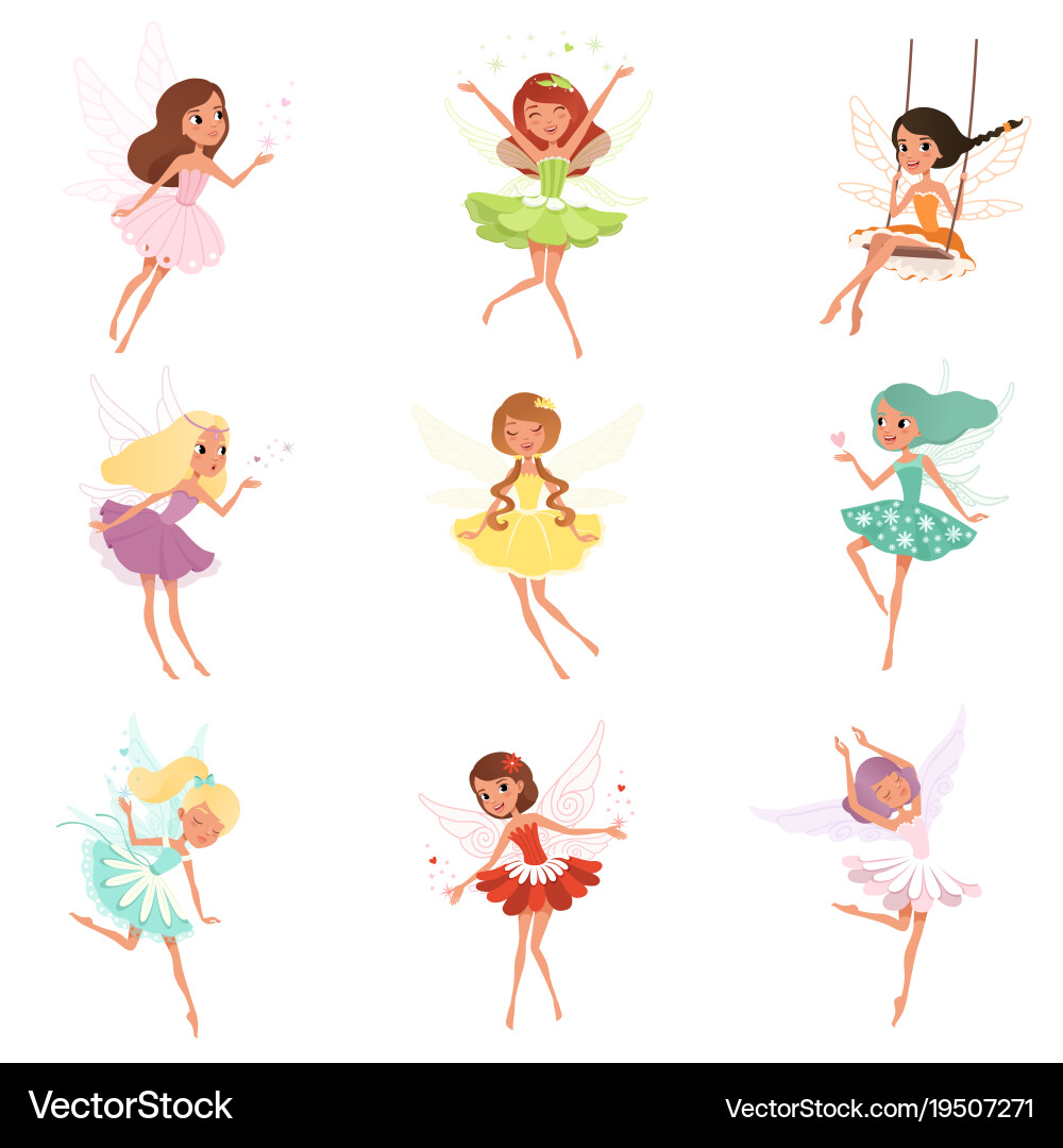 Adorable Fairy Creatures Royalty Free Vector Image