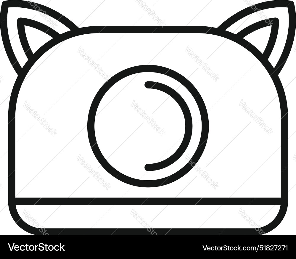 Cat camera logo representing pet photography Vector Image