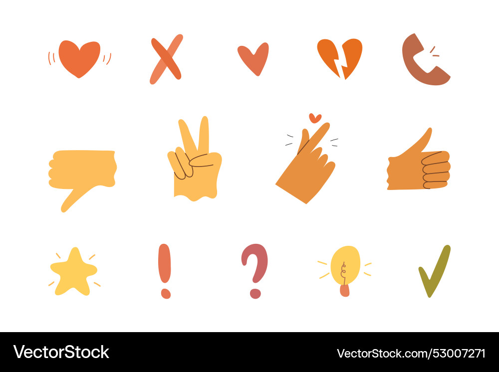 Different hand gestures and signals signs Vector Image