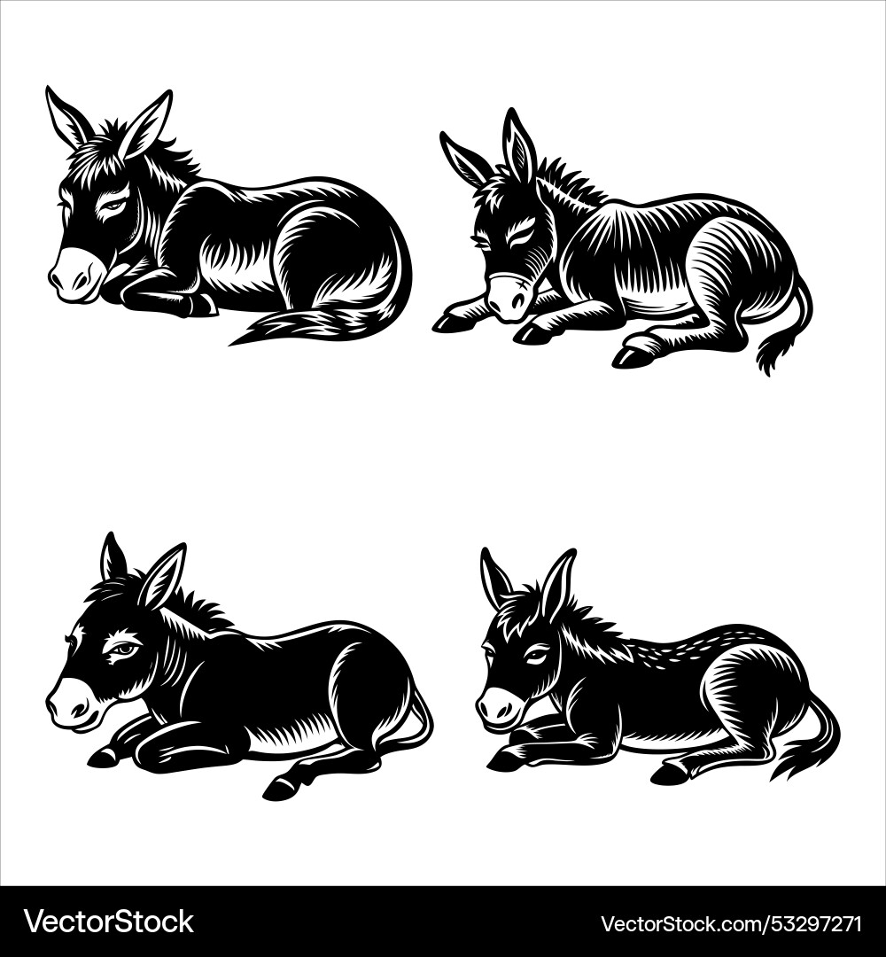 Donkey lying down svg Royalty Free Vector Image