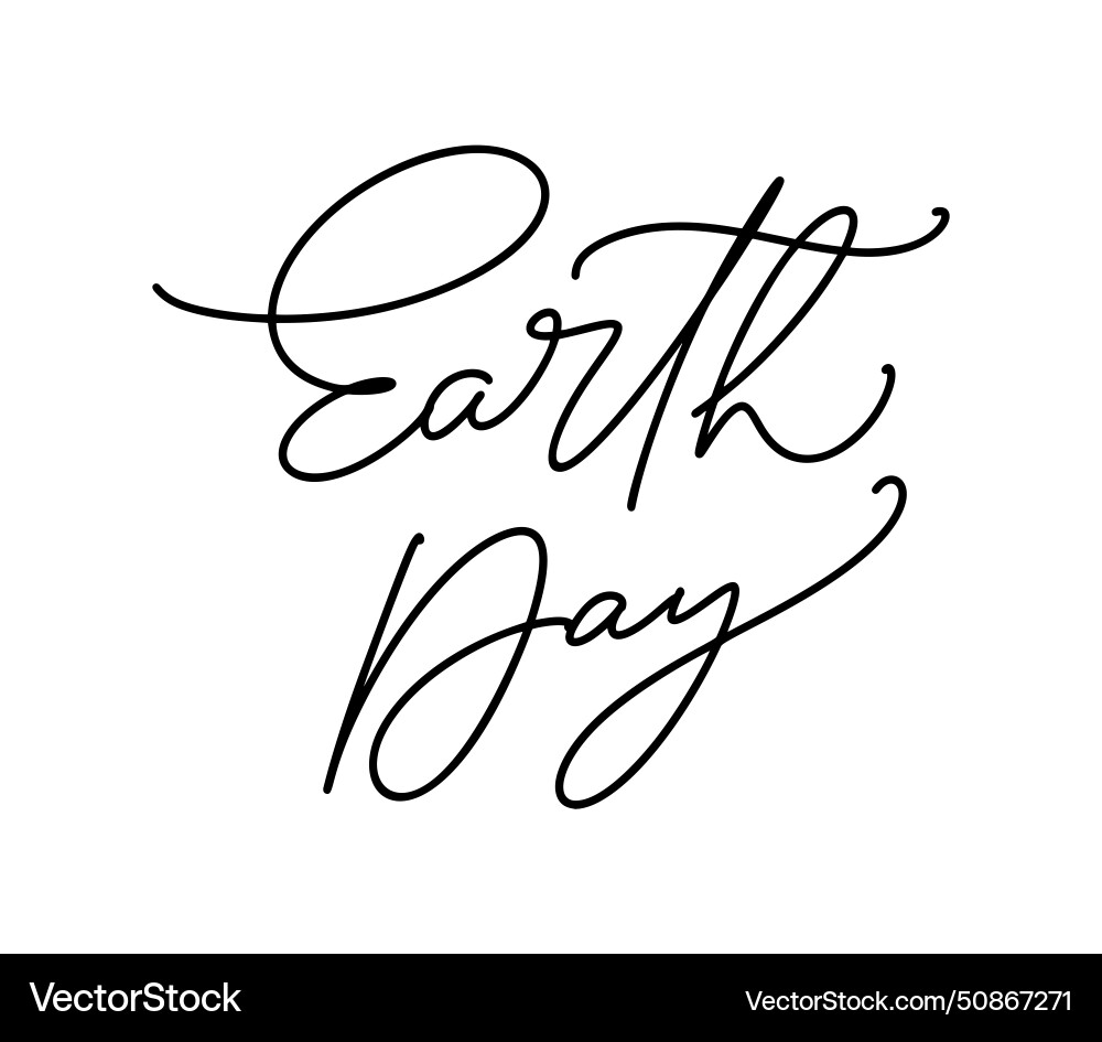 Earth day handwritten lettering text typography Vector Image