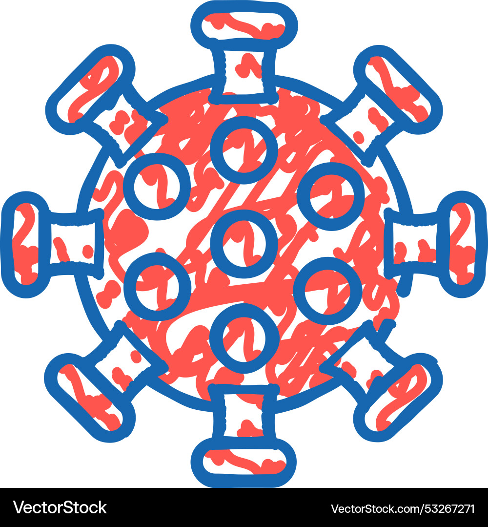 Influenza virus icon doodle Royalty Free Vector Image