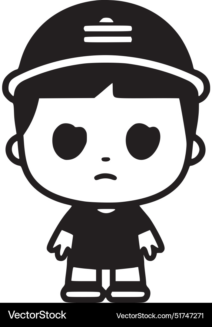 Kid - black and white Royalty Free Vector Image
