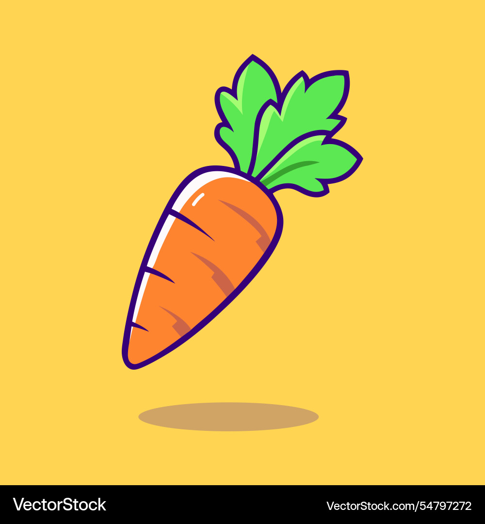 Carrot vegetable cartoon icon Royalty Free Vector Image
