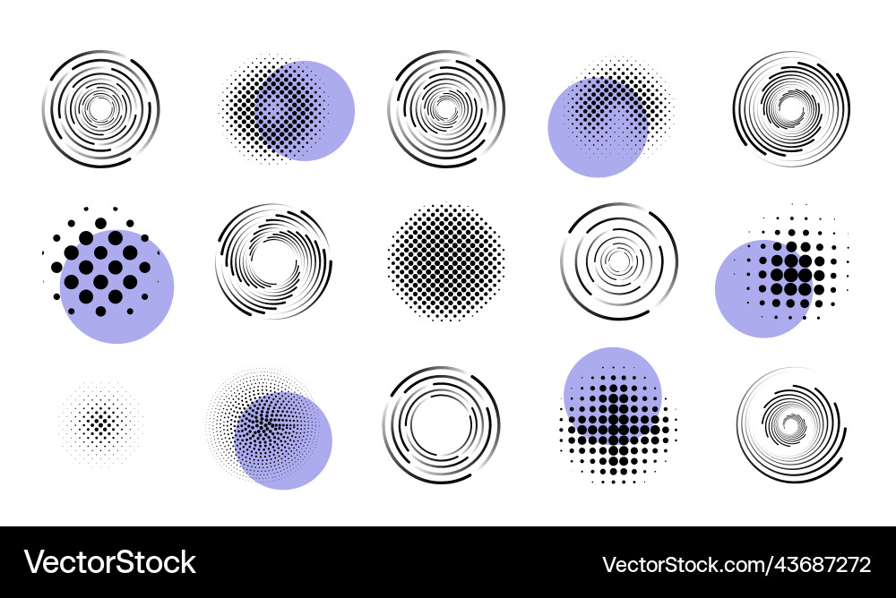 Circle design patterns dot circular geometry Vector Image