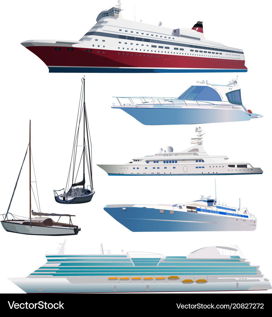 Set of ships Royalty Free Vector Image - VectorStock