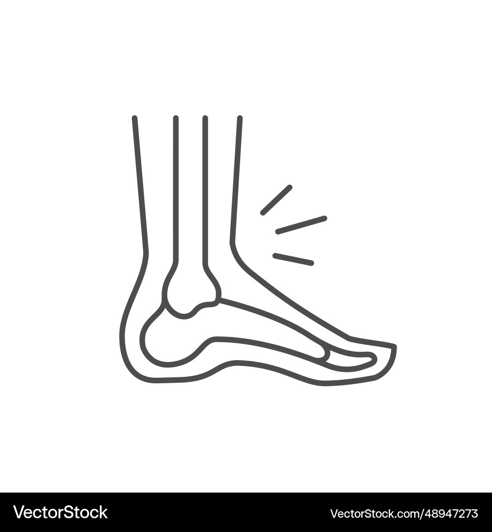 Ankle ache line outline icon Royalty Free Vector Image