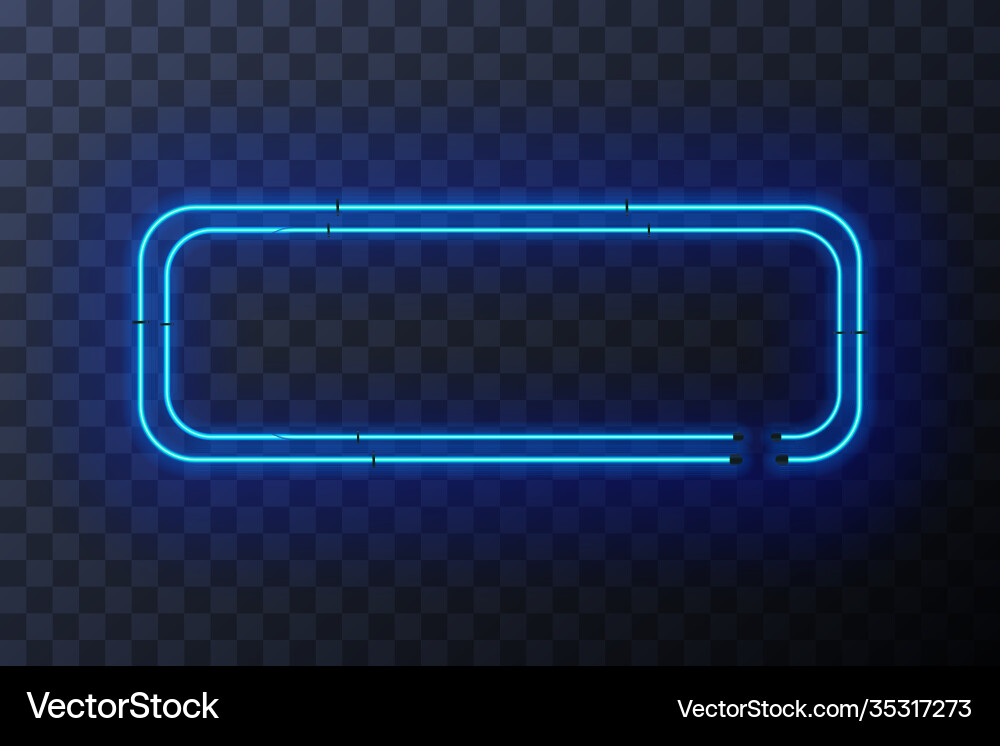 Blue Neon Rectangle Frame Template – Royalty-Free Vector | VectorStock