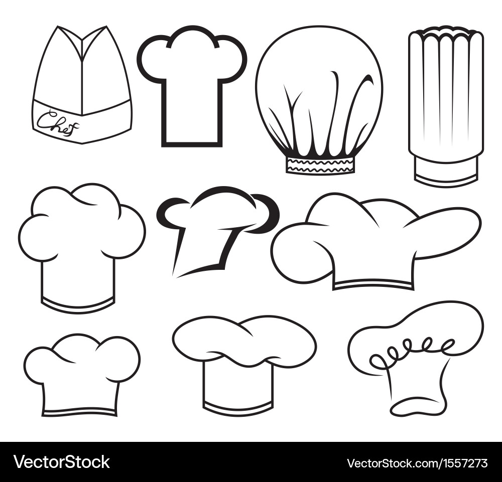 Chefs hats set Royalty Free Vector Image - VectorStock