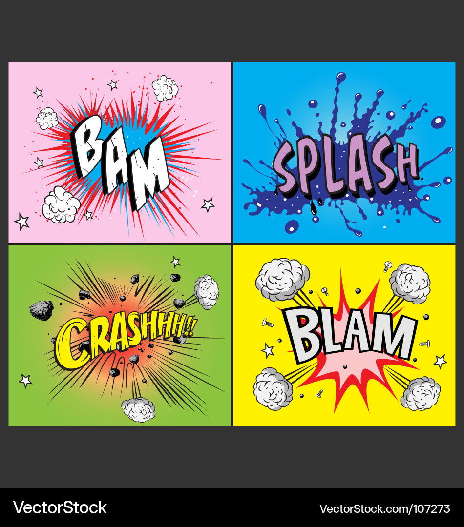 Comic book explosions Royalty Free Vector Image