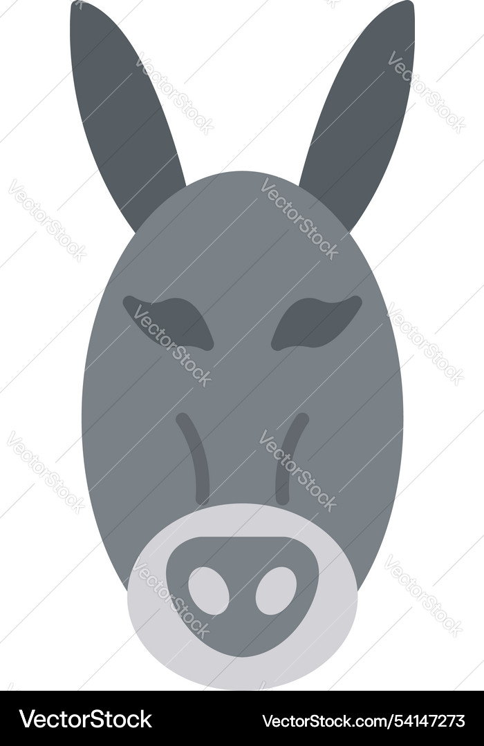 Donkey flat icon design Royalty Free Vector Image