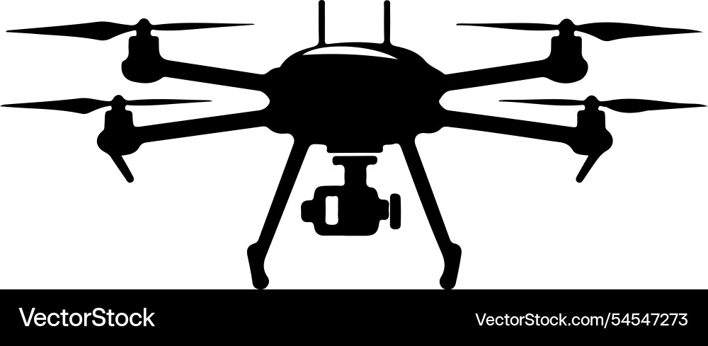 Drone silhouette art Royalty Free Vector Image