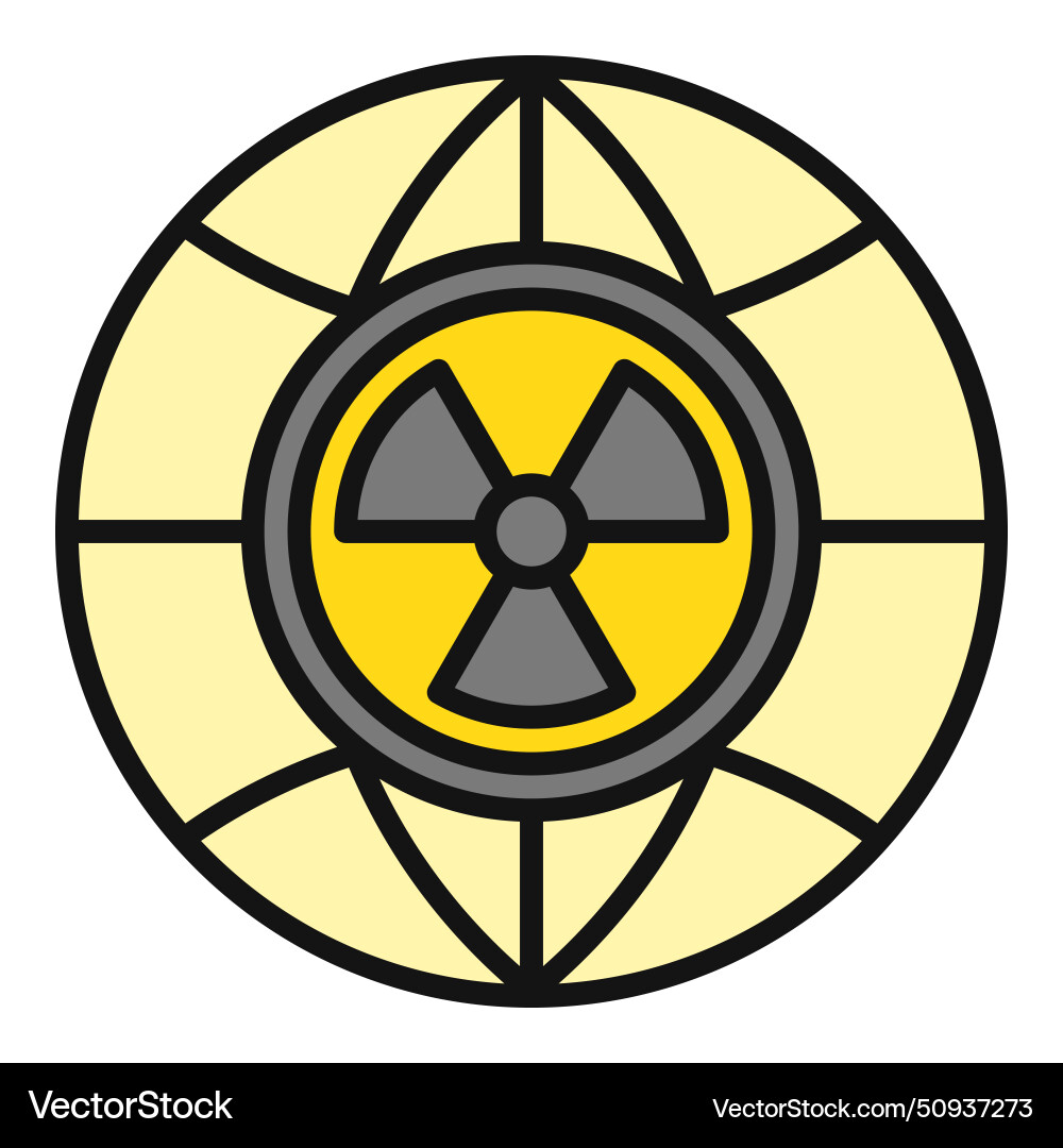Earth globe with radiation symbol radioactive Vector Image