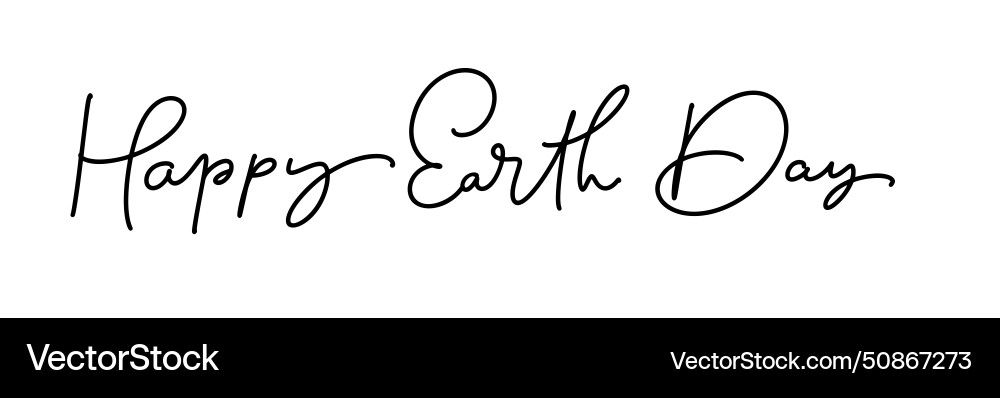 Happy earth day handwritten lettering text Vector Image