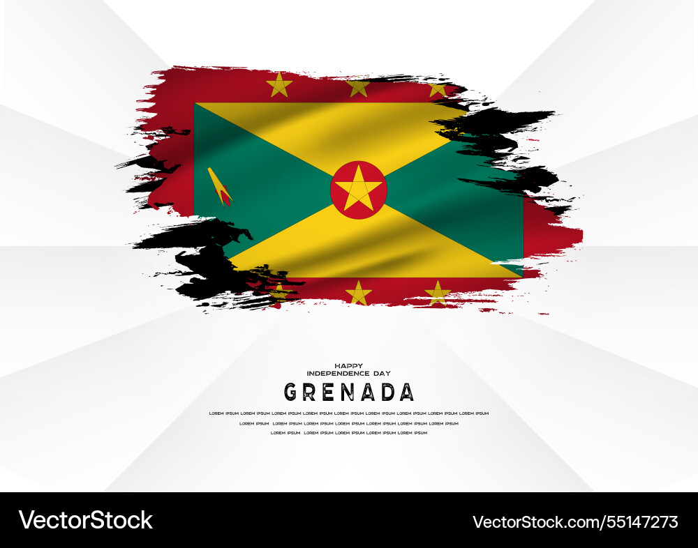 Happy independence day grenada flag Royalty Free Vector