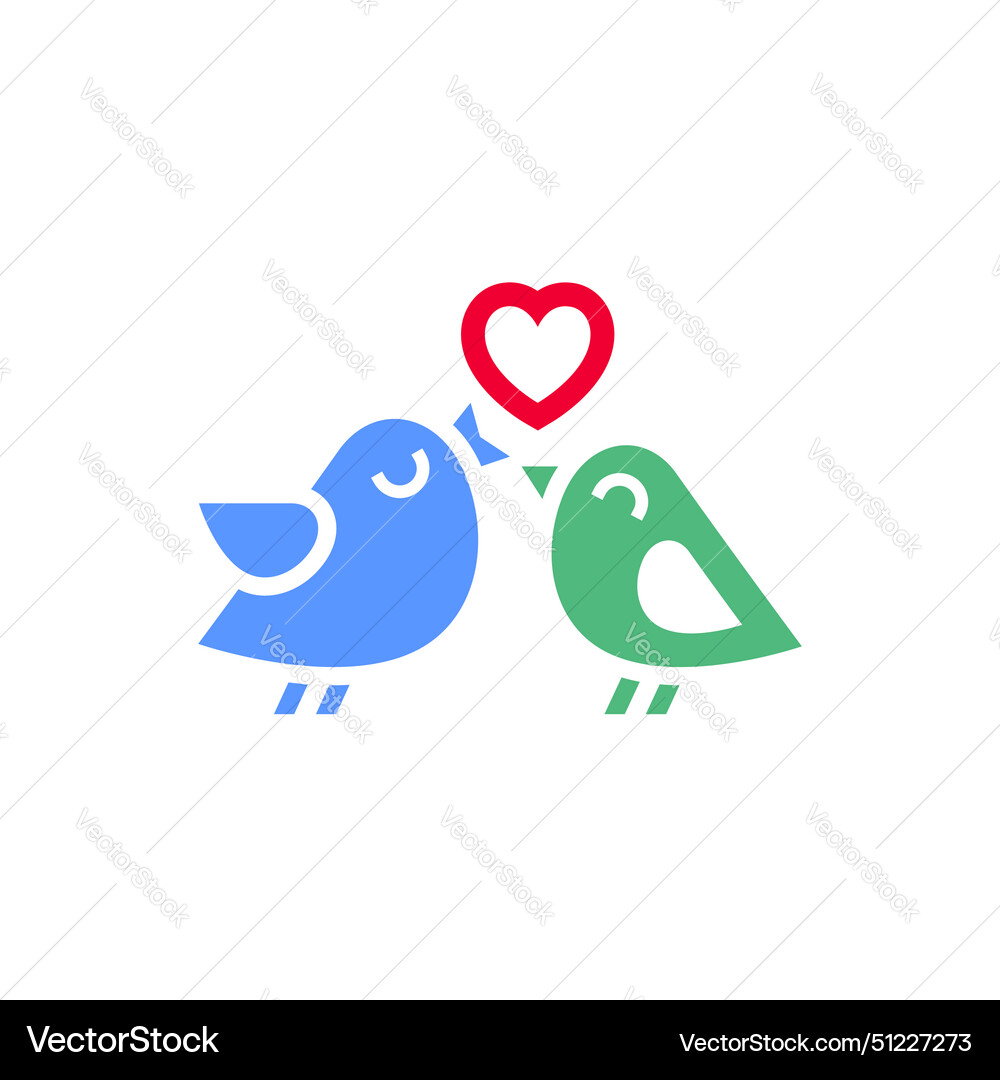 Love birds icon or valentines day symbol Vector Image
