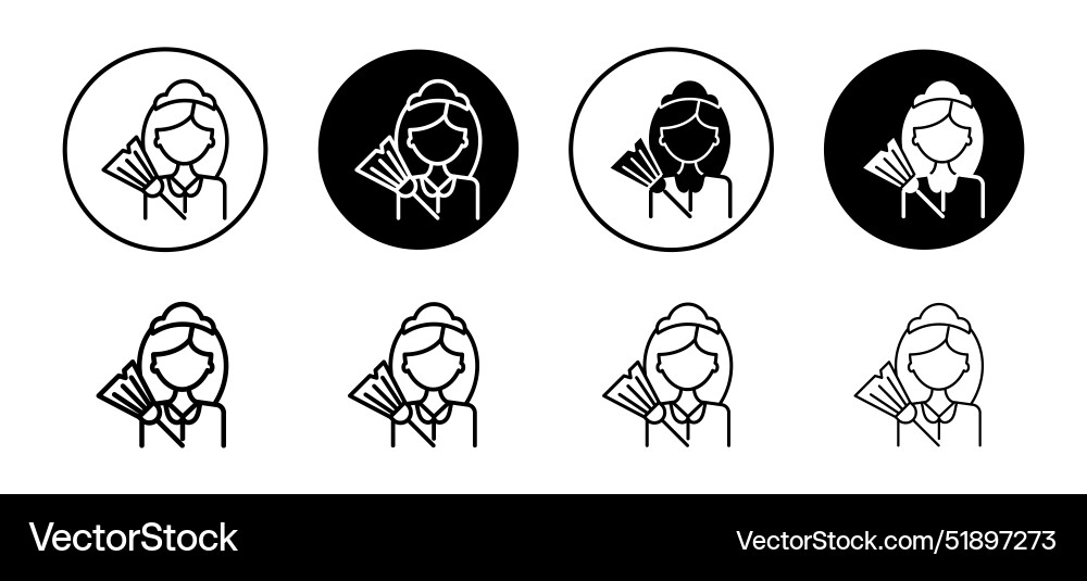 Maid icon set collection for web Royalty Free Vector Image
