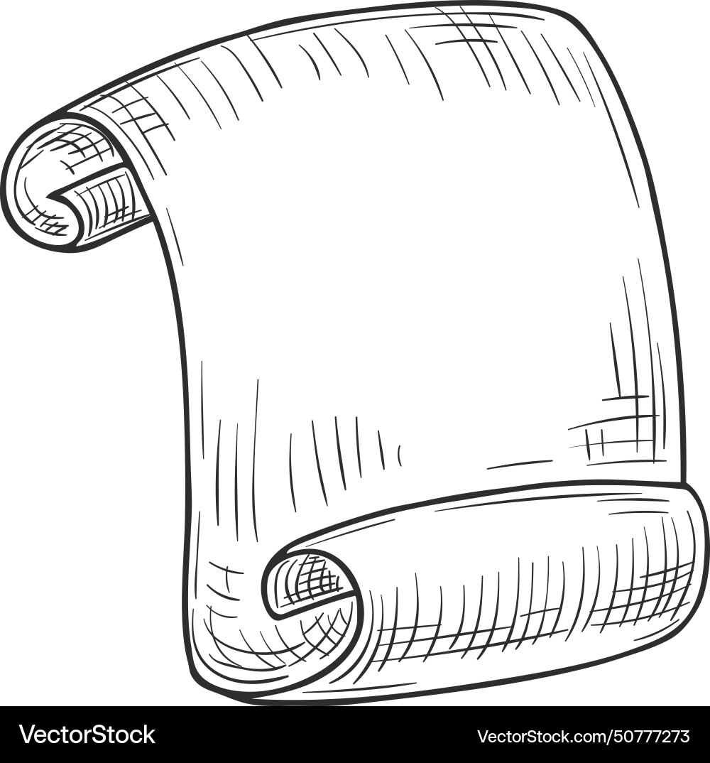 Paper scroll sketch vintage engraving blank Vector Image