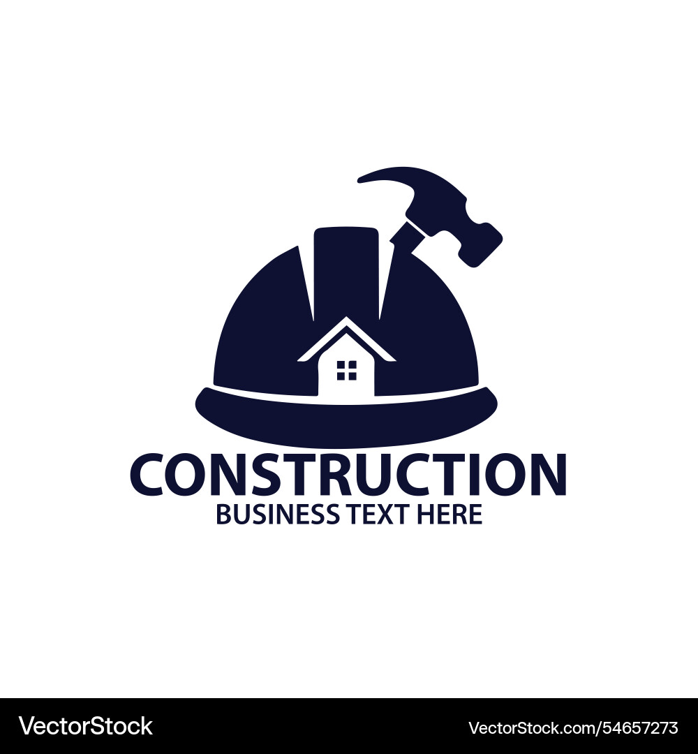 Professional construction company home logo Vector Image