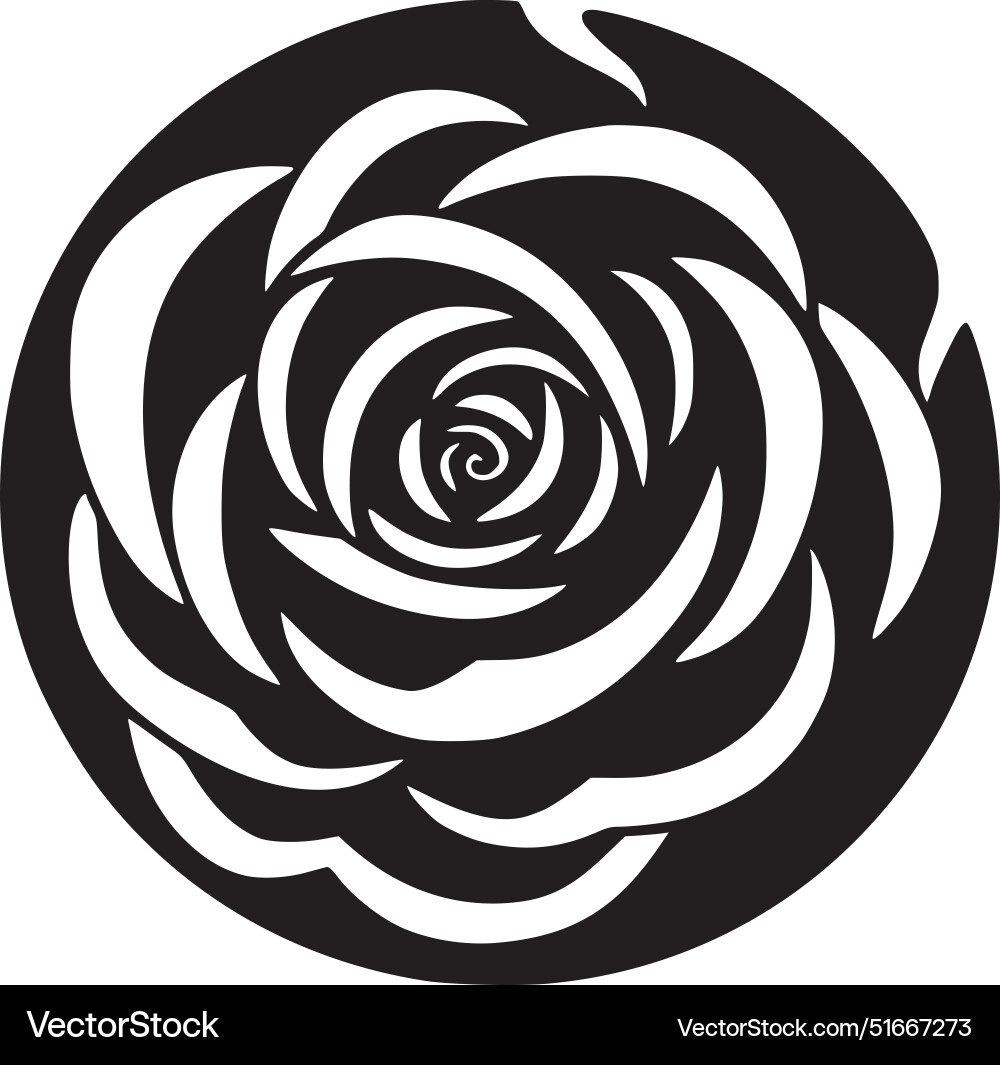 Rose - minimalist and flat logo Royalty Free Vector Image