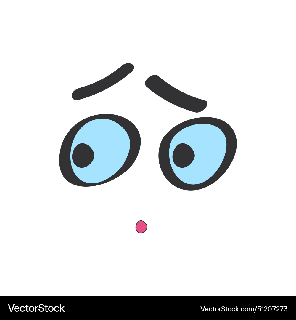 Surprised or shy facial expression funny Vector Image