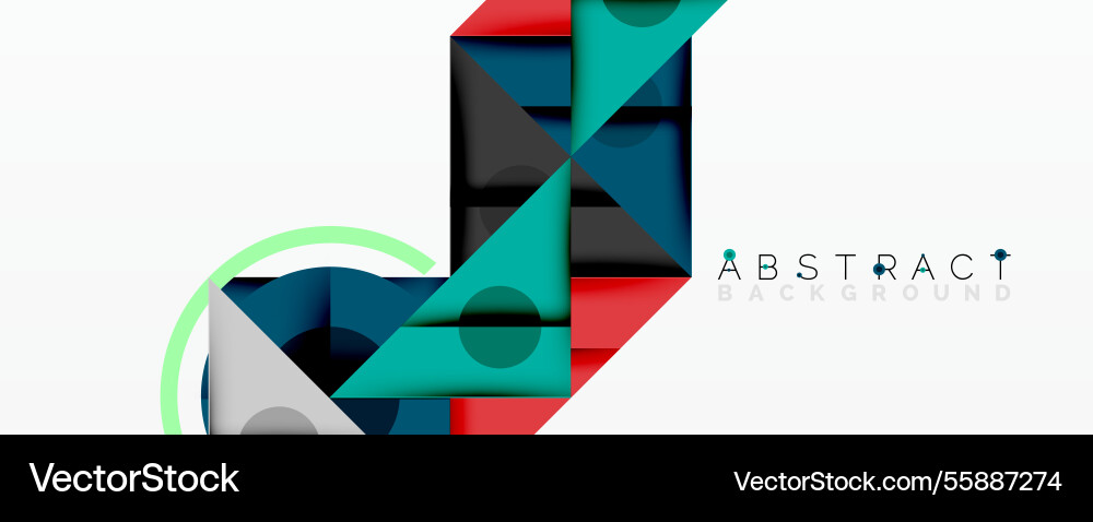 Abstract Geometric Composition With Overlapping Vector Image