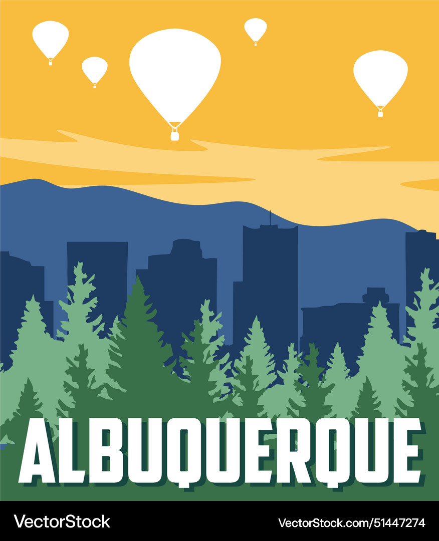 Albuquerque new mexico with beautiful views Vector Image