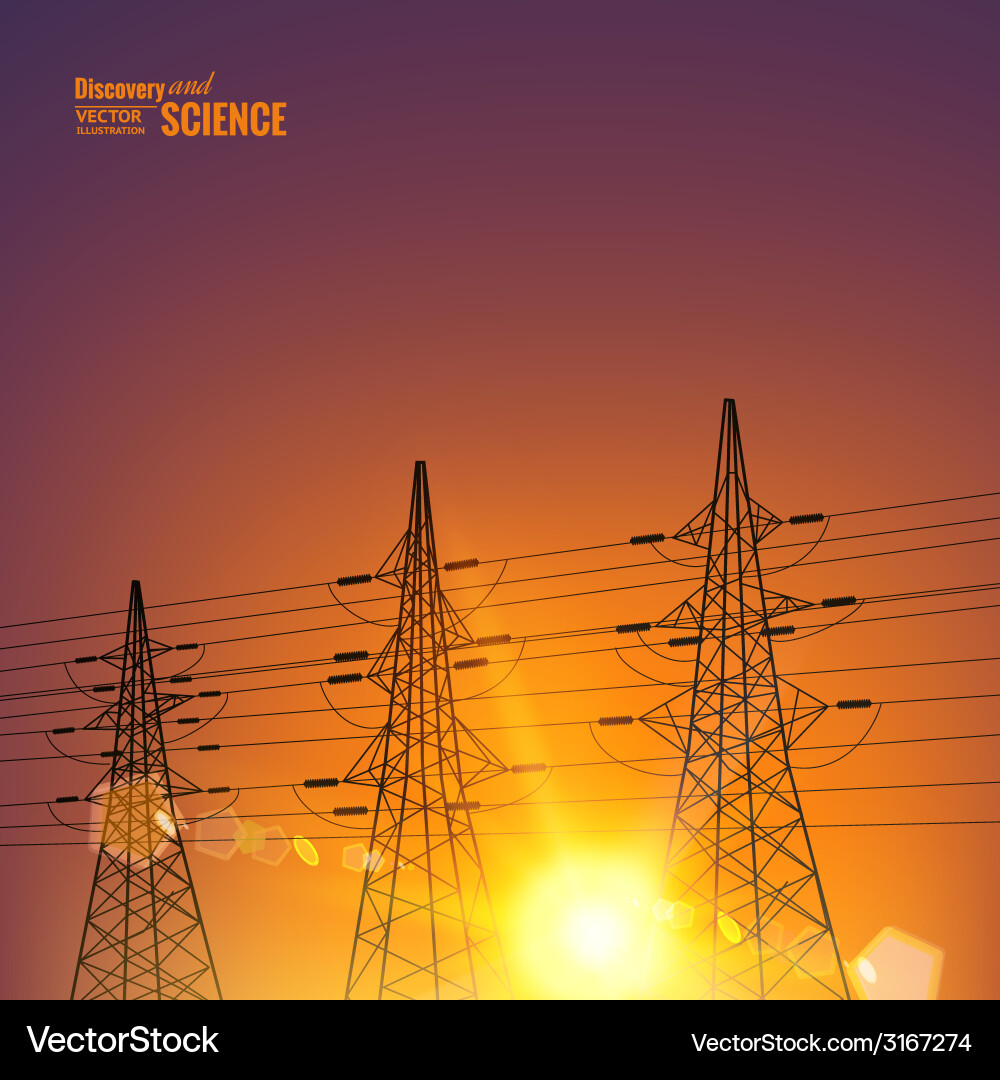 Electrical pylons Royalty Free Vector Image - VectorStock