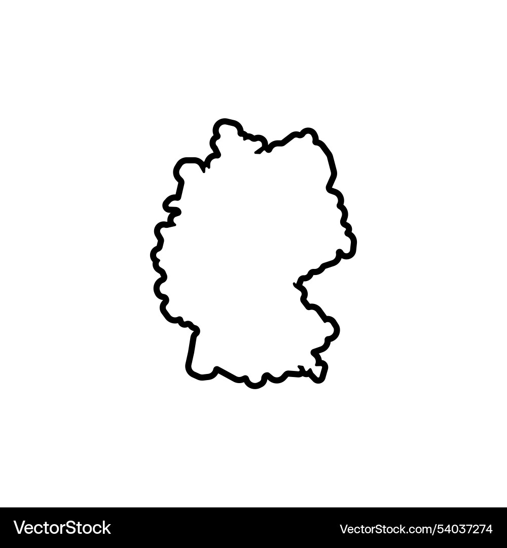Germany country map black line border icon Vector Image