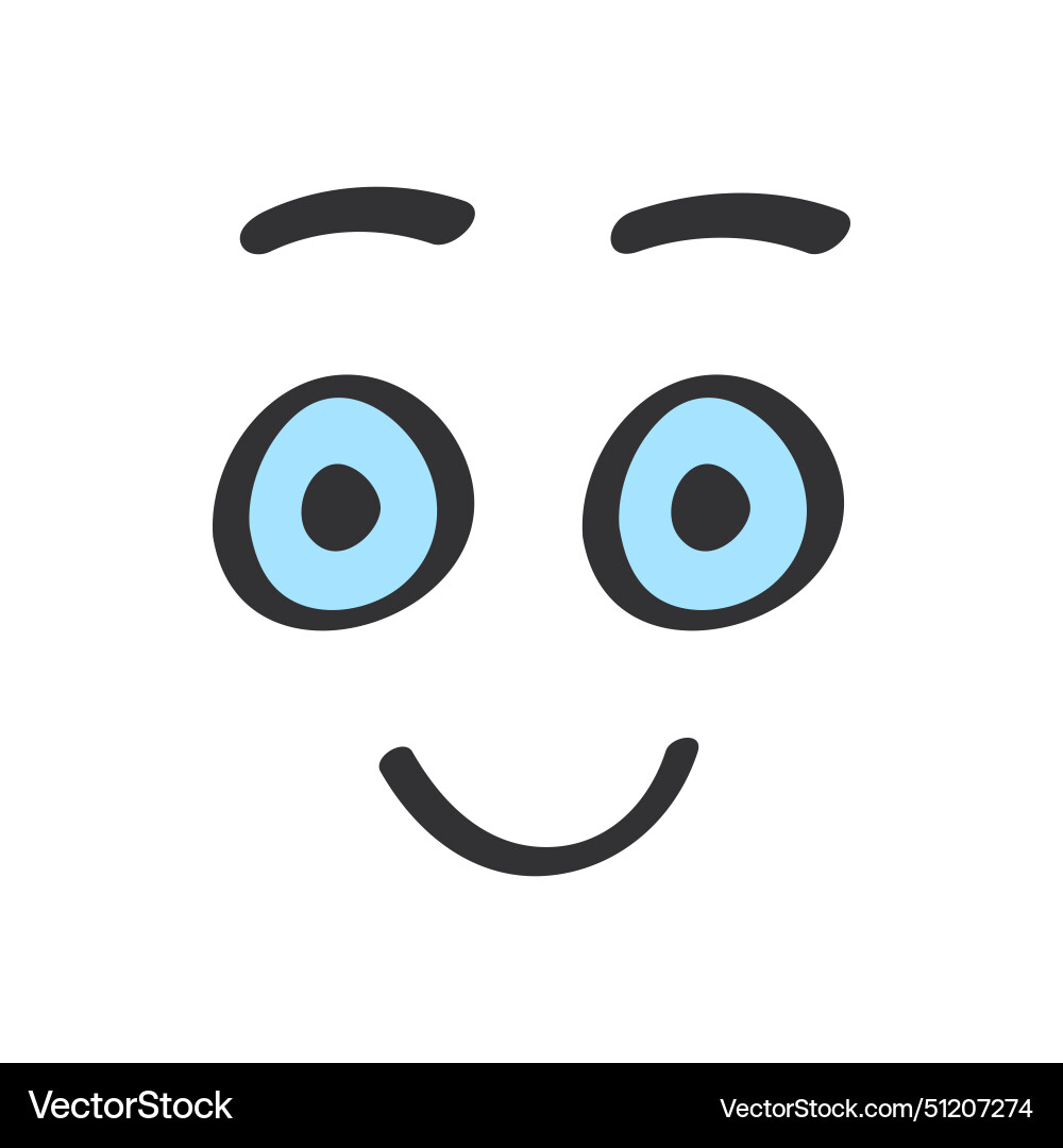 Happy smile on cute face satisfied expression Vector Image