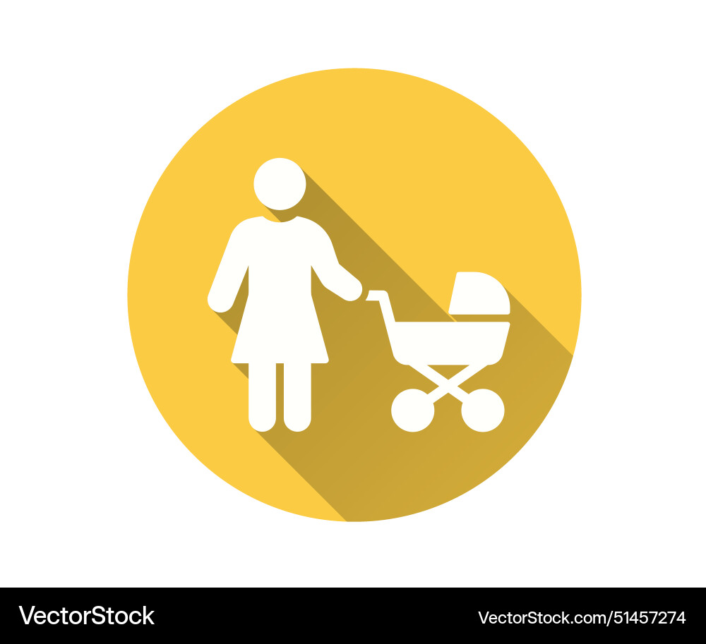 Mother and baby stroller icon flat design Vector Image