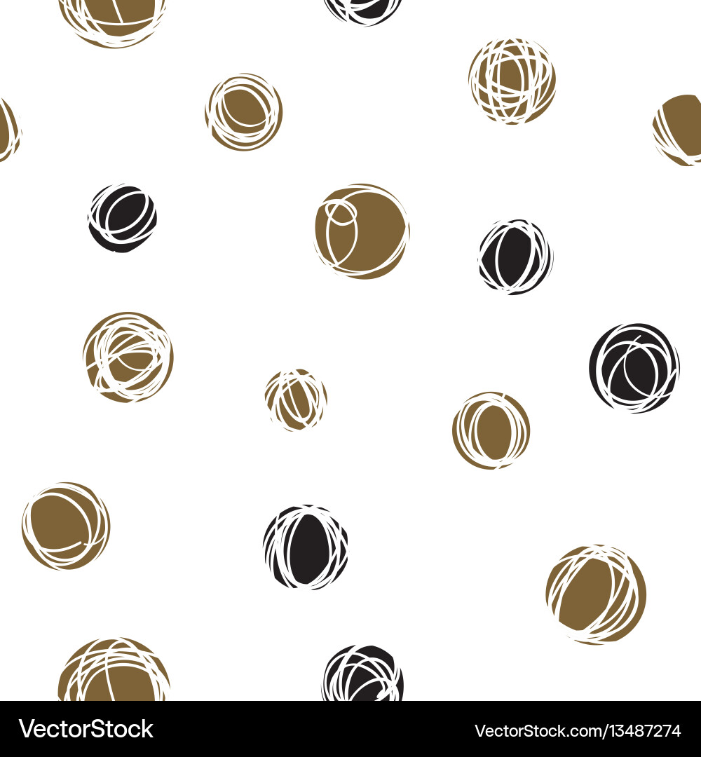Sloppy circles random doodle dots seamless pattern
