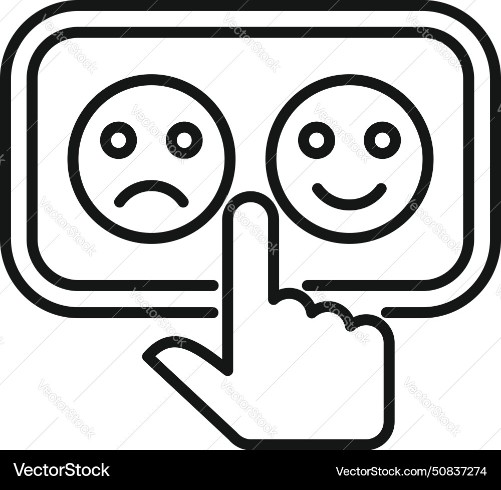 Touch elevate rank level icon outline grin Vector Image