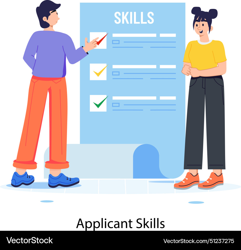 Applicant skills Royalty Free Vector Image - VectorStock