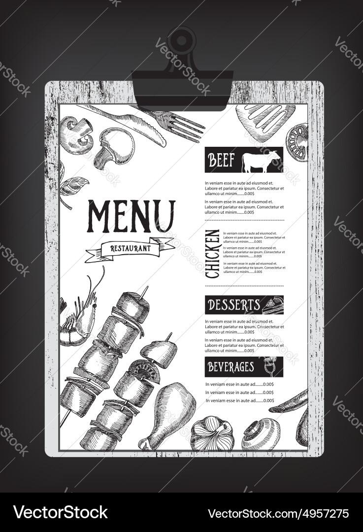 Cafe menu restaurant brochure food design template