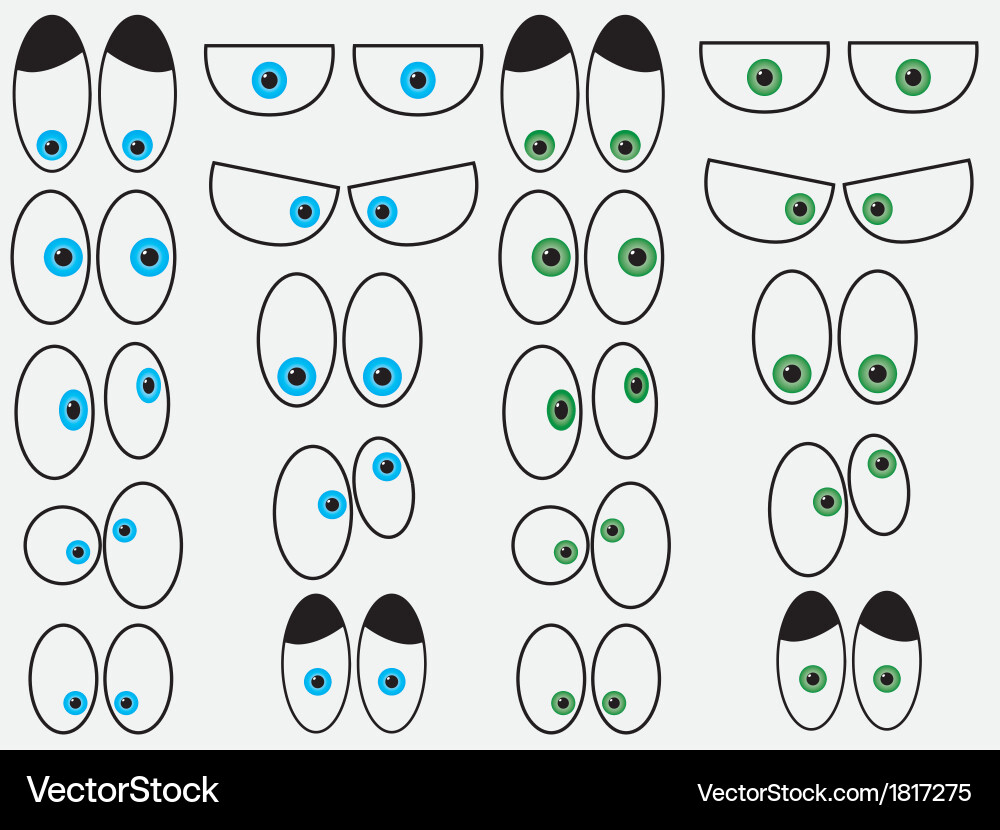 Cartoon Eye Set Royalty Free Vector Image - VectorStock